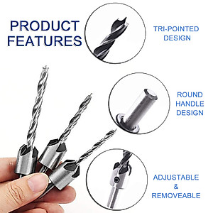 Combination Drill and Tap Bit - M3-M10 Hex Shank HSS Deburr Countersink Bits Set, Quick Change Self-Centering Spiral Tapping Tool Kit for Tapping Wood, Plastic, Aluminum,6Pcs (7)