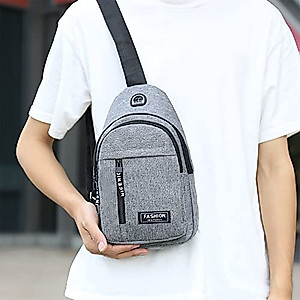 Waterproof Strap Bag Crossbody Backpack with USB Hole with Headphone Hole Strap Backpack Multipurpose Crossbody Shoulder Bag