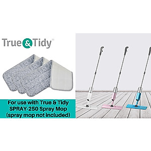 True & Tidy, Extra Thick Microfiber Mop Pad Pack Refill for SPRAY-250 Spray Mop SPRAY-360 Spray Mop Kit SWEEP-180 Sweeper Mop, Fits Other Mops, Machine Washable up to 100x, 15.5 x 5 inch (6-Pack)