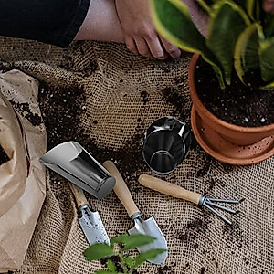 Yardwe 9pcs Silver Pot Care Vegetation Weeding Scoops Metal The Accessories Garden Cleaner Tools Scoop: Tool Spade Ceramic Rake Bonsai Cups Miniature Potted Bucket Home Steel Scoopers