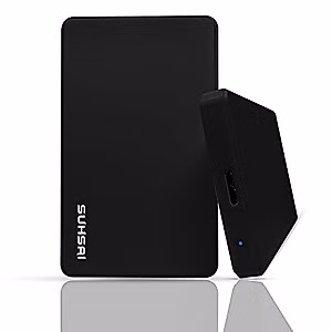 SUHSAI 320GB Ultra Slim Portable External Hard Drive USB 3.0 Storage Backup - 2.5" HDD Storage Memory Expansion Compatible with Laptop, PC, Desktop, PS4, PS5, Mac - Rapid Data Transfer - Black