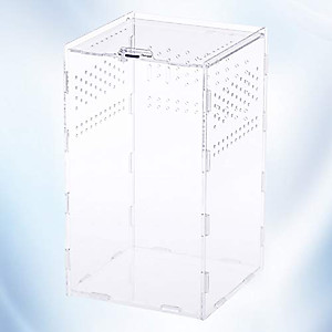 Reptile Terrariums Reptile Terrarium Breeding Box Worm Dish Reptile Food Container Habitat Tank Frog Carrier Tortoise Snail Hermit Crab House