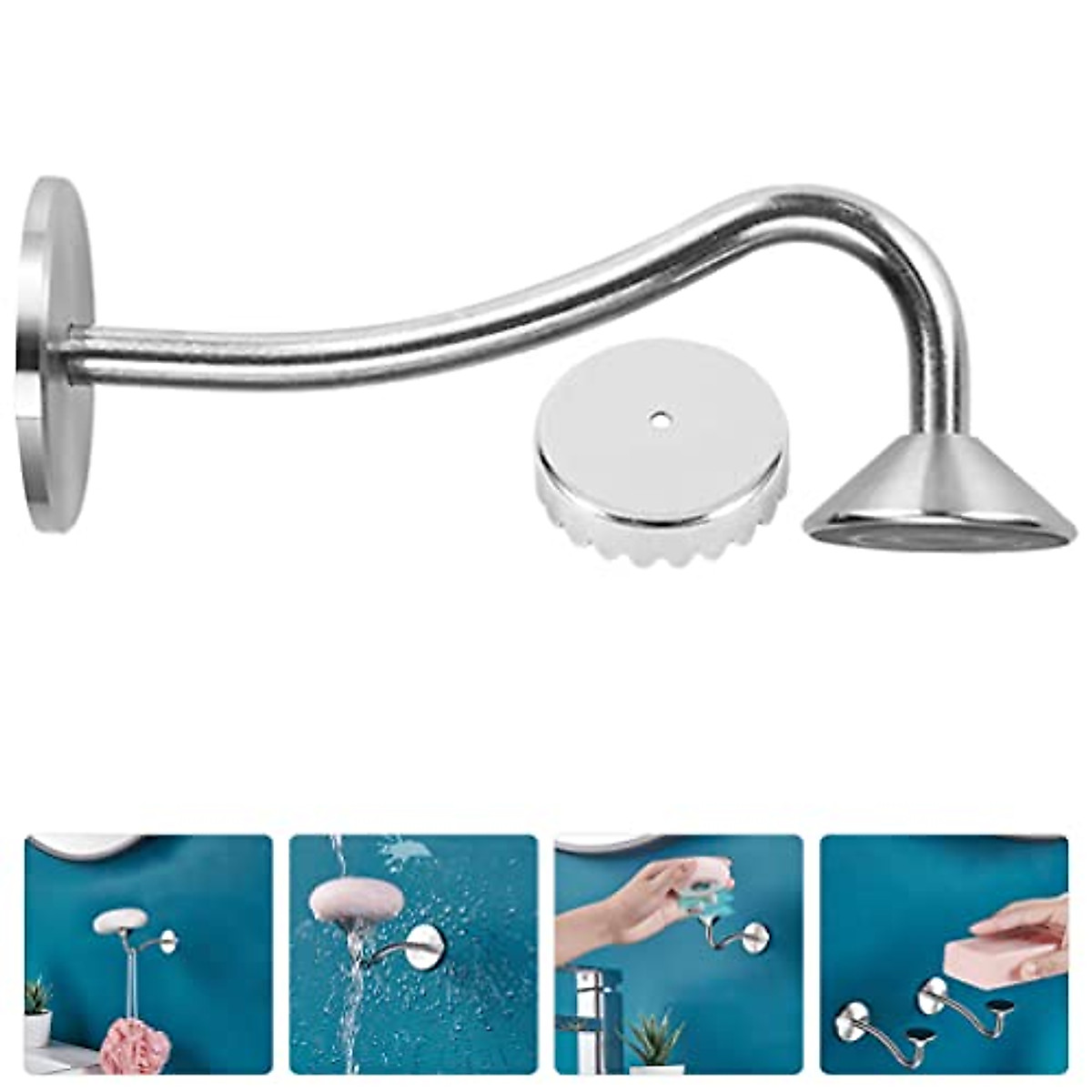 Veemoon Magnetic Soap Holder Shower Soap Holder Bath Soap Liquid Bathing Accessories Soap Bar Holder for Shower Bar Soap Holder Magnetic Wall Soap Holder Stainless Steel Drain Rack