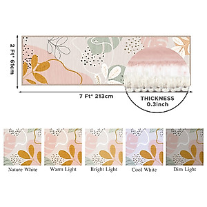 2x7 Hallway Runner Rug - Pink Kitchen Runner Rug Washable Non Slip Runners, Modern Non Skid Throw Long Hallways Runner Rugs with Rubber Backing Carpet for Living Room Bedroom