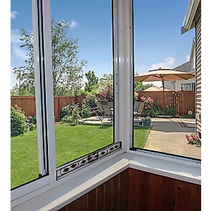 U.S. Patrol Keep Closed for Maximum Lock Ideal Stopper. Sliding Glass Window Security Bar. Adjustable Size. Set of 2, Black