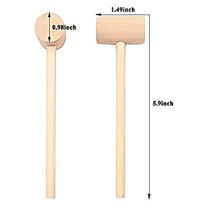 20PCS Wooden Hammers Mallet,Aulufft Mini Wood Mallets Pounding Best Cracking Tool for Crab, Lobster and Other Shellfish Seafood Beating Gavel (5.9 x 1.49 x 0.98 inch)
