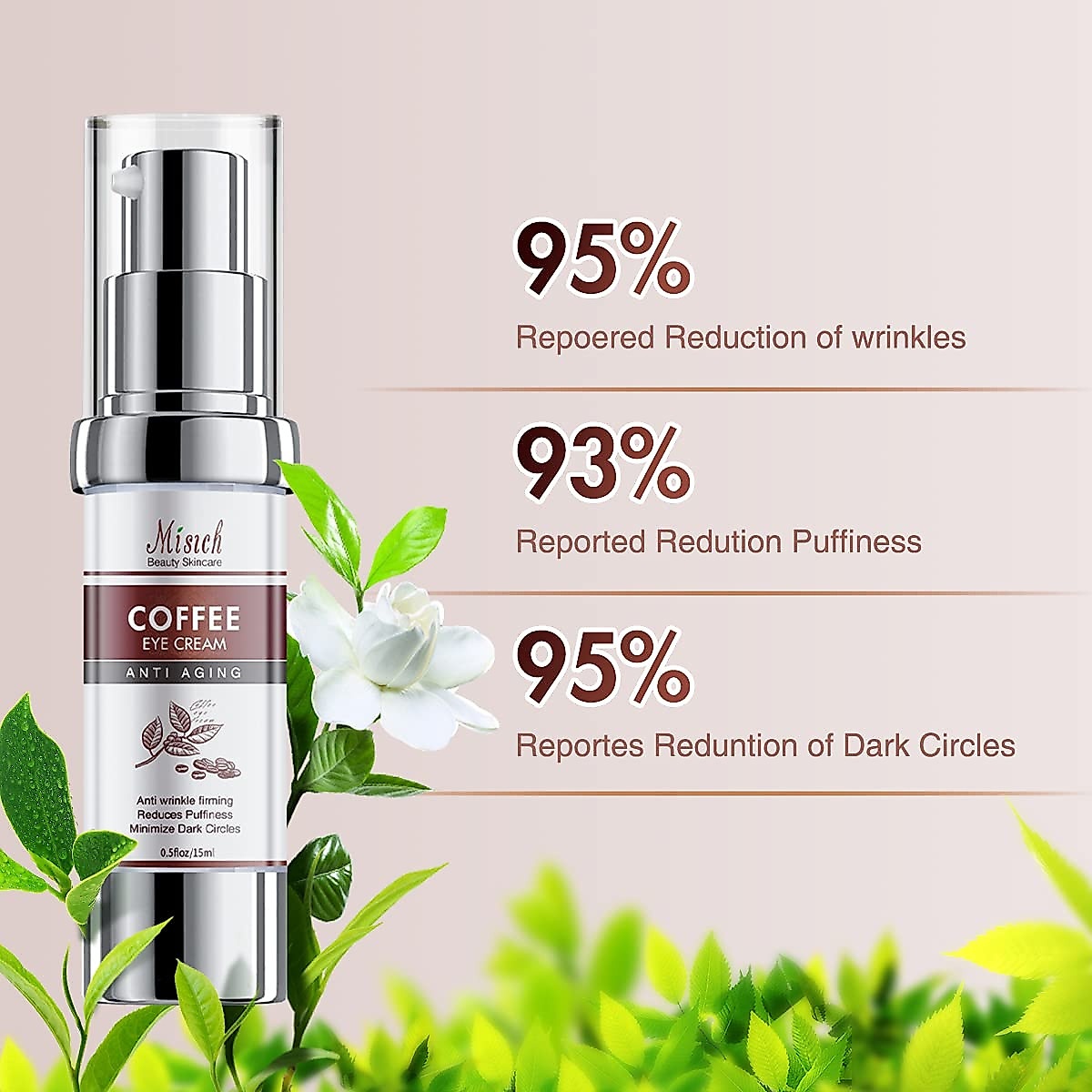ATIDIE Caffeine Eye Cream: Anti-Wrinkle, Dark Circle & Puffiness Reducer, All Skin Types, 50ml