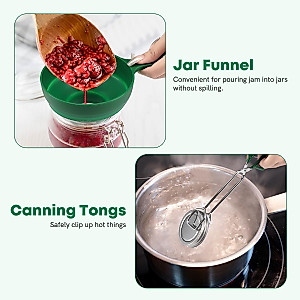 Fulgutonit Stainless Steel 21.5QT Water bath Canning Pot with Rack & Lid, Canning Supplies Starter Kit and 6 Pieces Canning Tools Set, Water bath Canner for Beginner