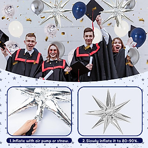 Graduation Decorations Class of 2024, Navy Blue Graduation Party Decorations 2024 Congrats Grad Banner Backdrop, Tablecloth, Star Foil Balloons Arch, 2024 Grad Decor for College High School Nurse