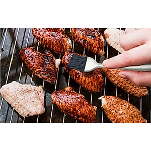 Great American Griller Modern Grill and Kitchen Basting Brush Set | BBQ Basting Brush for Grill | Extra Long, Heavy Duty Stainless Steel - Heat Resistant Brush | Sauce Brush for Grilling | Set of 2