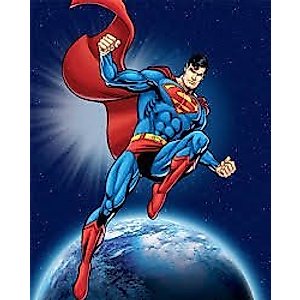 Superman in Space Fabric Fleece Panel - Officially Licensed (Great for Quilting, Throws, Sewing, Craft Projects, Wall Hangings, and More) 48" X 62"
