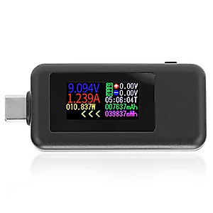 Type-C USB Tester,DC430V USB Power Meter,USB C Power Tester Voltage Current 2 in 1 Meter Voltmeter Ammeter Color Screen