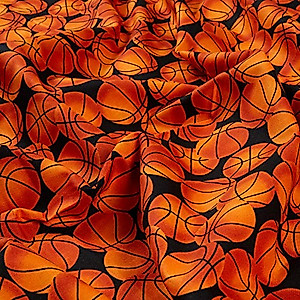 Love of the Game Basketballs Rust, Quilting Fabric by the Yard