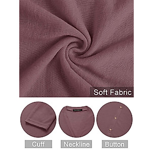 MEROKEETY Women's Open Front Lightweight Cardigan Long Sleeve Button Down Loose Outwear, Maroon, M