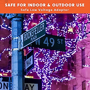 Joiedomi 200 LED Purple Halloween String Lights with 8 Modes 65.2FT Green Wire for Indoor Outdoor Holiday Décor Halloween Event Decoration, Tree, Eaves, Haunted House Theme Party