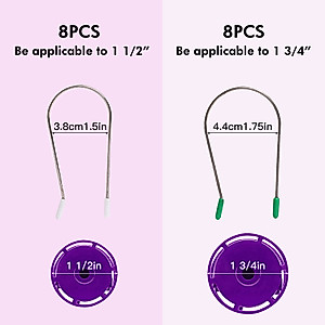 Vin Beauty Hot Curler Clips Replacement Kit, 16 Pieces Hot Roller Clips for Electric Rollers Travel Hot Roller Securing Pins Fits 1½”, 1¾" Size Hair Hot Rollers (8 PCS 1½”,8 PCS 1¾")