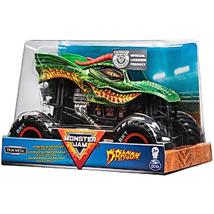 Monster Jam, Official Dragon Monster Truck, Die-Cast Vehicle, 1:24 Scale