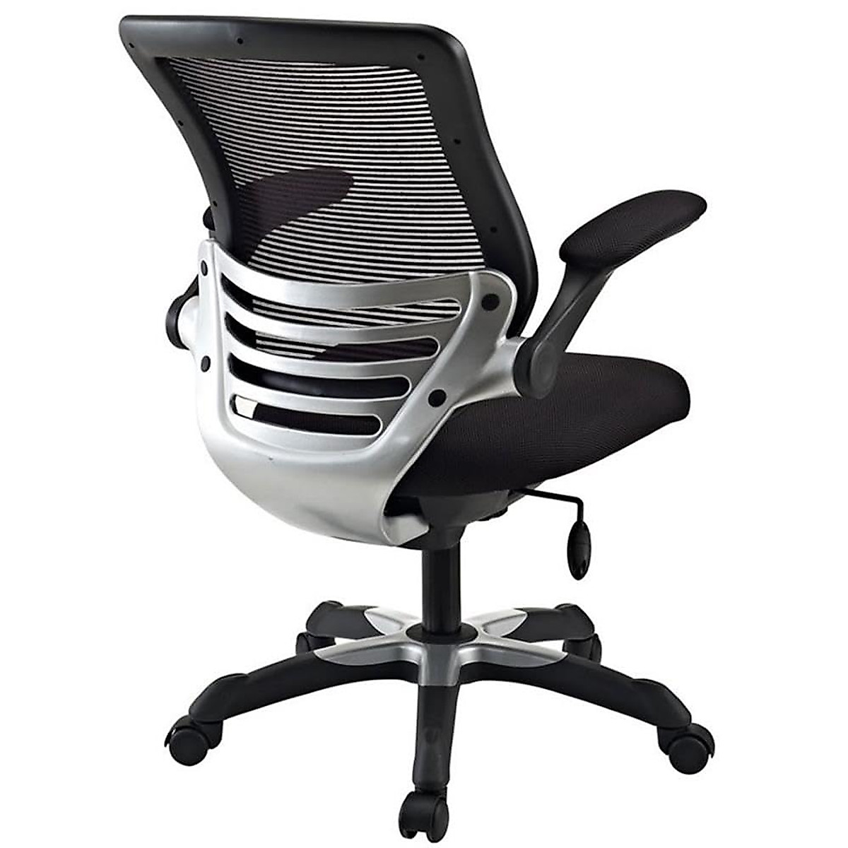 Pemberly Row Modern Style Mesh Fabric Office Chair in Black Finish