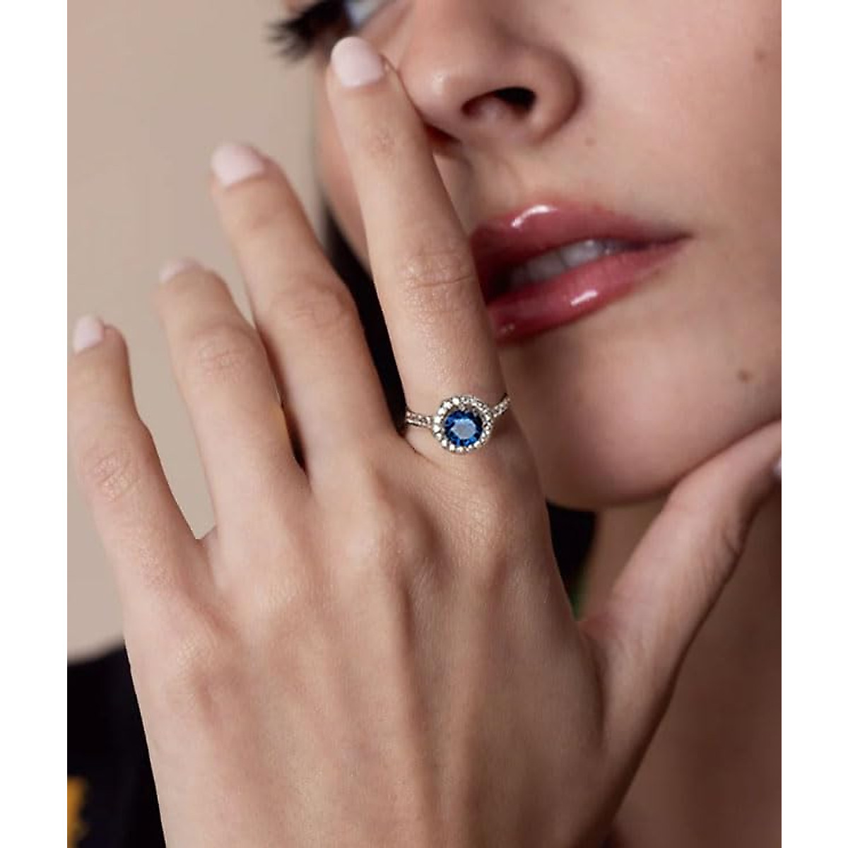 Gobaalele 1.3cttw Promise Rings Simulated Yellow Diamond Cubic Zirconia Ring Radiant Cut Sterling Silver Ring for Women (Round1.3CT, 8.5)