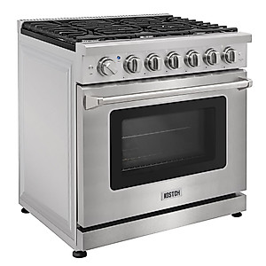 KOSTCH 36 inch Professional Freestanding Pro-Style Propane Gas Range with 6 Burners, 6.0 cu.ft. Oven Capacity, in Stainless Steel - KOS-36RG03MLP (Stainless Steel)