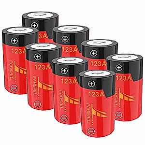 Arlo Batteries Rechargeable 8 Pack, FARSAIL 800mAH 123A NiMH Batteries and CR123A Charger for Arlo VMC3030 VMK3200 VMS3130 3230C 3430 3530 Cameras, August Pro WiFi, Flashlight
