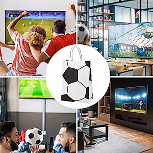 PEUTIER 16pcs Soccer Party Favor Paper Bags, Football Themed Party Gift Bags with Handles Soccer Goodie Bags Treat Candy Bags for Kids Adults Soccer Party Supplies (Style 2)