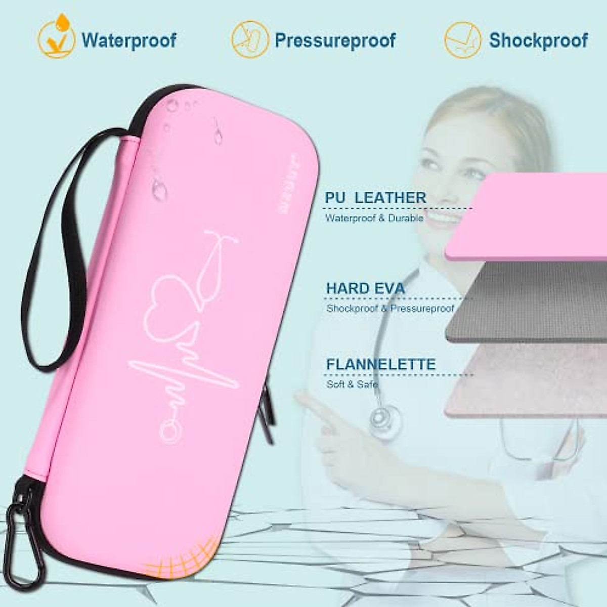 MEUUT 11 pcs Stethoscope Case Kits, Perfect Nurse Gift First Aid Kit Bag with Stethoscope Case, Penlights, Medical Scissor, Bandage Wraps, Badge Holders, Nurse Accessories for Nurses