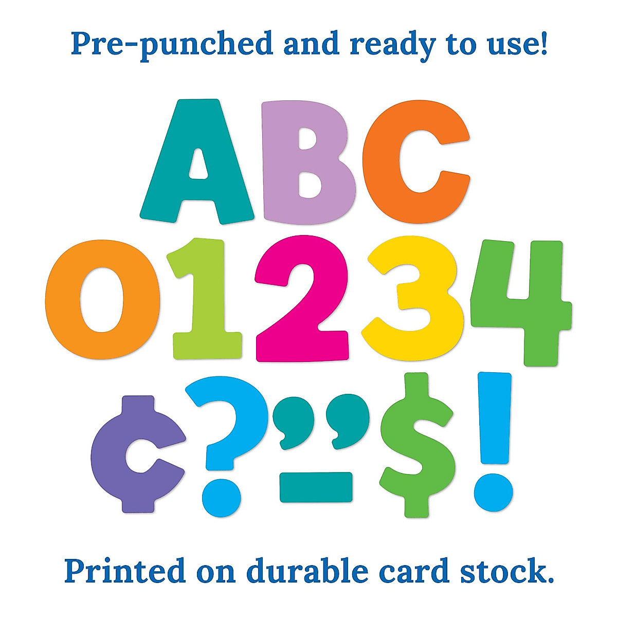 Carson Dellosa 4 In. Colorful Bulletin Board Letters For Classroom, Uppercase Alphabet Letters, Numbers, And Punctuation Cutouts, Colorful Letters For Bulletin Board (152 Pcs.)