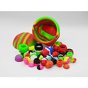 vitakiwi 500ml Wax Large Silicone Containers with 15ml 3ml Skull Non-stick Jars Set (21pcs)