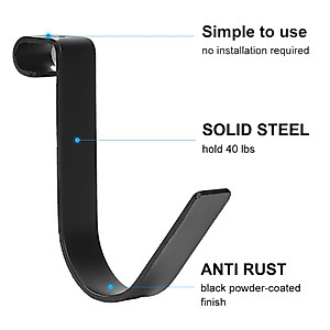 Pixplex Add-On Storage Hook Accessory for Ceiling Rack and Wall Shelving, Rail Hook, 6 Pack