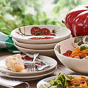 Sur La Table Farmers Market Tomatoes Individual Pasta Bowl, 8.5", White