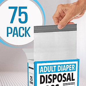Impresa Extra Large Adult Diaper Disposal Bags - 75 Pack - FSA/HSA Eligible - Odor and Leak Proof - Tear-Resistant Undergarment Bags for Adult Diapers - Extra Thick (12 x 15 In)