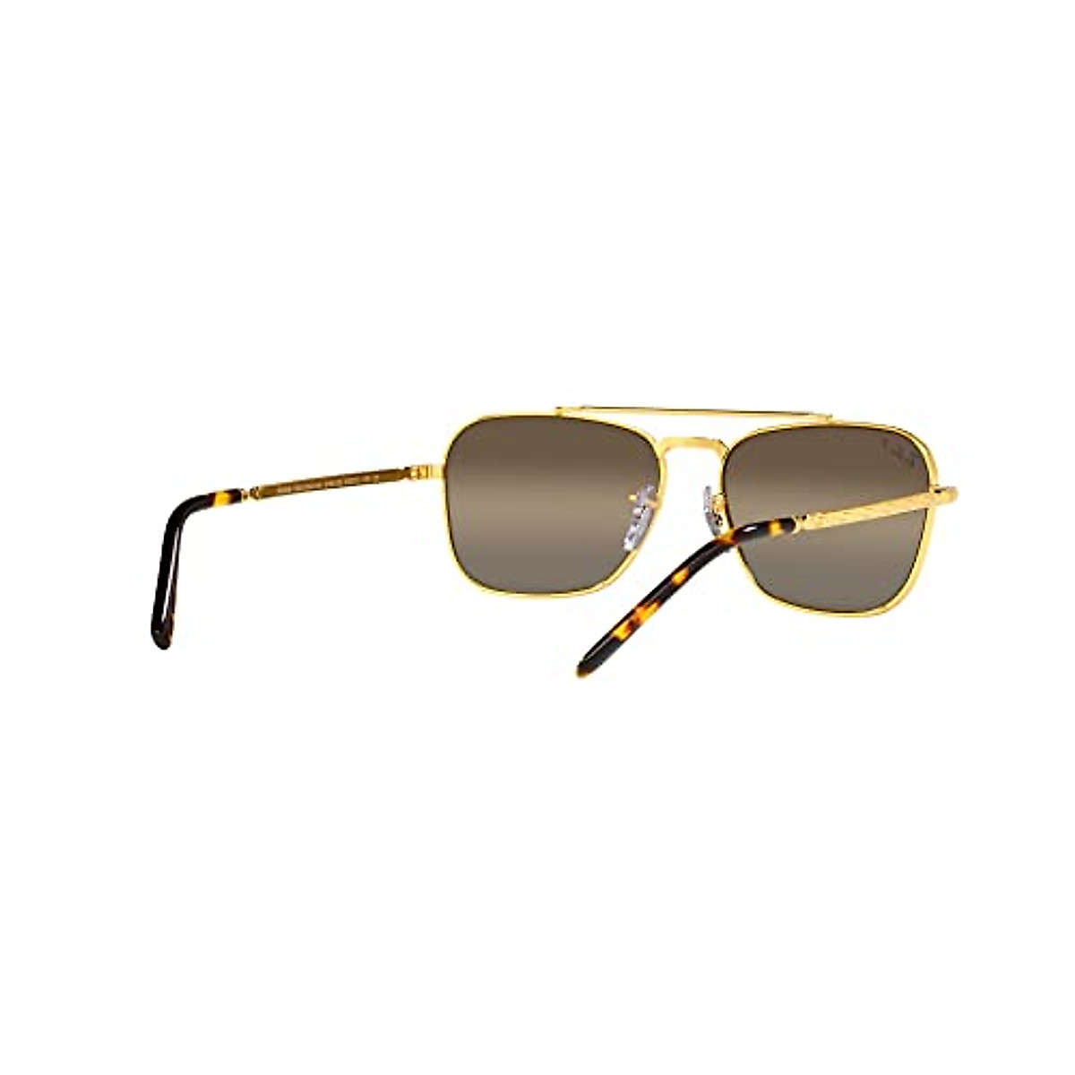 Ray-Ban RB3636 New Caravan Square Sunglasses, Legend Gold/Polarized Clear Gradient Dark Brown, 58 mm