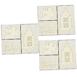 EXCEART 3 Boxes Wooden Seal Vintage Decor Retro Bird cage Decorative Vintage Wooden stampers Scrapbooking Rubber Stamp Scrapbook Photo Stamps Wood Scrapbook Stamp DIY Supply Oak