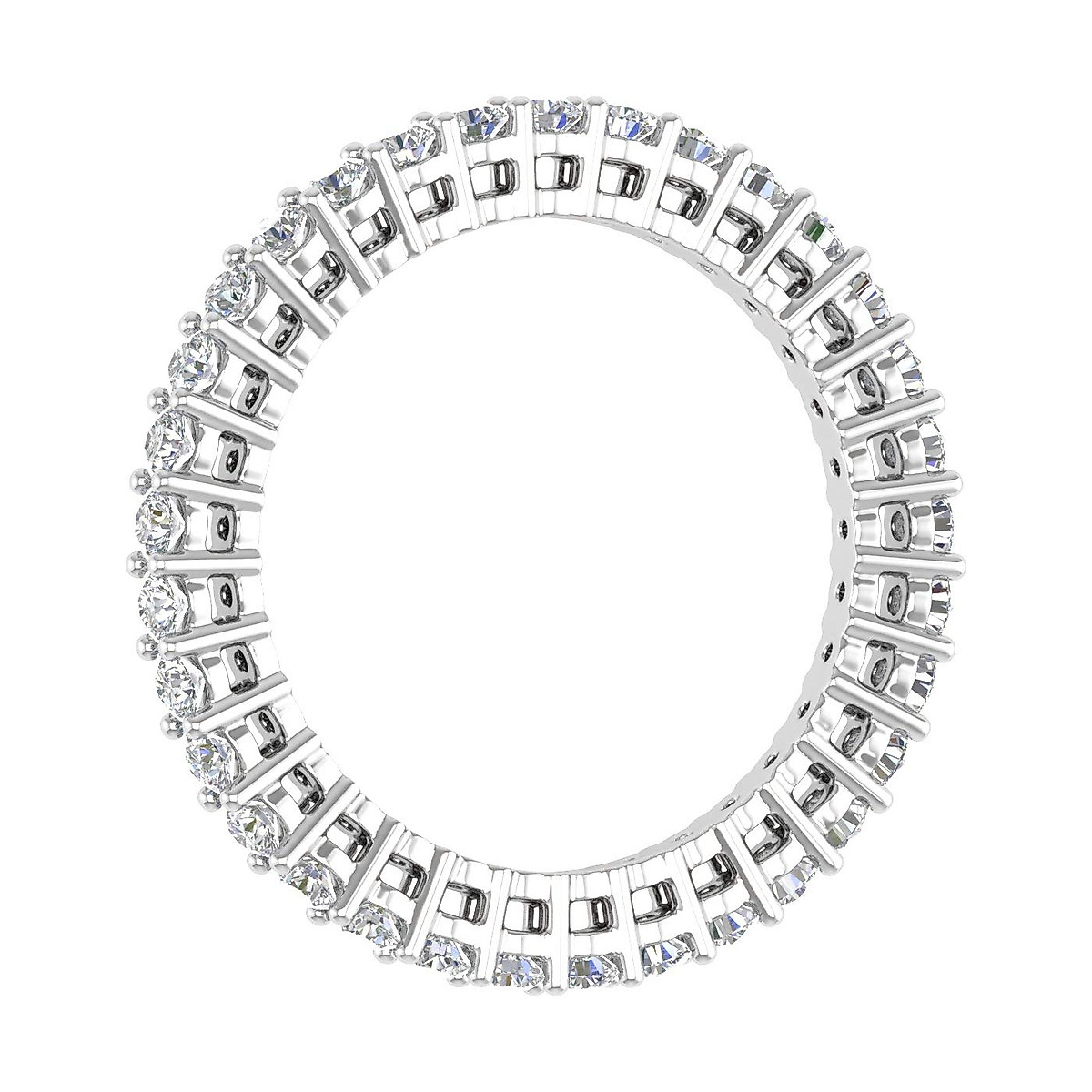 1 Carat Diamond Eternity Wedding Band in 14K White Gold (Ring Size 7.5)