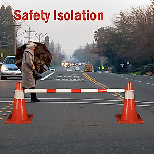 6 Pack Retractable Traffic Cone Bar from 4ft to 7.2ft, Expandable Safety Cone Bars for Parking Lots，Barricade for Road Construction