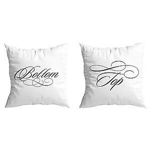 Set of 2 Naughty Pillow Covers | Gift for Gay Men | Fits 18x18 Inch Pillows | Funny Gift for Husband | Soft and Washable