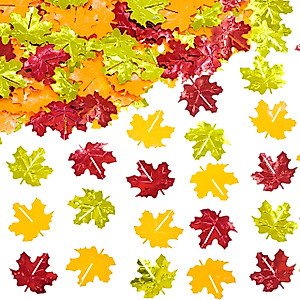 Fall Party Table Scatter Confetti - Thanksgiving Day Maple Leaves Foil Metallic Sequins Confetti Autumn Party Sprinkles Confetti Decorations, 60g