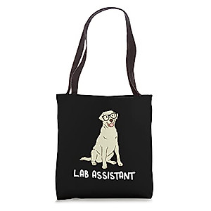 Lab Assistant Nerdy Yellow Labrador Retriever Tote Bag