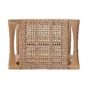 Christopher Knight Home Magwen Outdoor Acacia Wood Barstool with Wicker (Set of 2), Light Brown and Light Multi-Brown