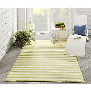 Momeni Rugs , Baja Collection Contemporary Indoor & Outdoor Area Rug, Easy to Clean, UV protected & Fade Resistant, 2'3" x 4'6", Green