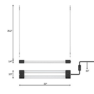 DYMOND BoostGro LED Grow Light Full Spectrum Linkable 5000K Daylight + 660nm Red Indoor Plant Lighting Fixture (2 FT, Black)