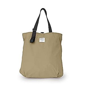 Hellolulu JONNA Double Sided Two Colors Handheld Tote Bag, Water Resistant Lightweight 2-Way Shoulder Bag, Large Capacity For Daily Use Shopping Men Women, Frosted Almond/Kale