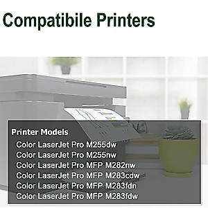 206X Toner Cartridges 4 Pack High Yield 206A for HP Color Laserjet Pro MFP M283fdw, MFP M283cdw,Color Laserjet Pro M255dw, Color Pro M255, Color Pro MFP M282, M283 Printers Ink