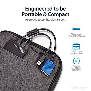 StarTech.com Crash Cart Adapter – 1920 x 1200 – Portable Laptop USB 2.0 to KVM Console (NOTECONS01)