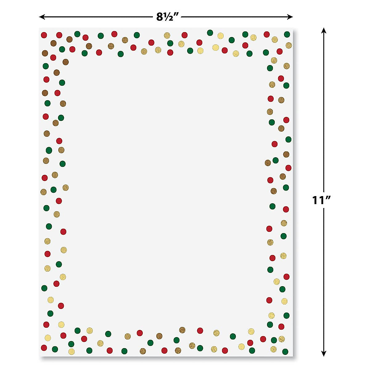 Foil Confetti Letter Papers - Set of 25, Stationery Papers, 8.5" x 11", Computer Paper, 70# Text Paper, Holiday, Christmas, Invitations, Newsletters…