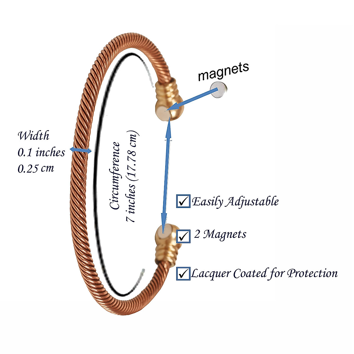 Touchstone copper magnetic bracelet tibetan style. hand forged with solid and high gauge pure copper. set of 3 different designs in twisted pipe braided wires style.