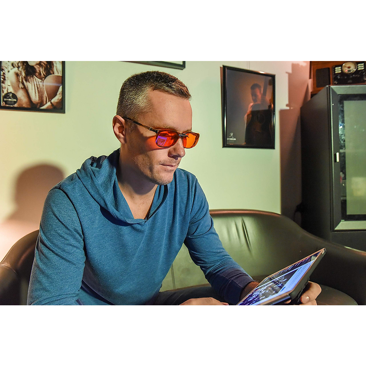 Blue Light Blocking Clip On Glasses - 99.9 Percent Effective Computer Glasses for Men & Women, Durable Lightweight, Reduce Eyestrain, Headaches and Improve Sleep (Nighttime Lens)