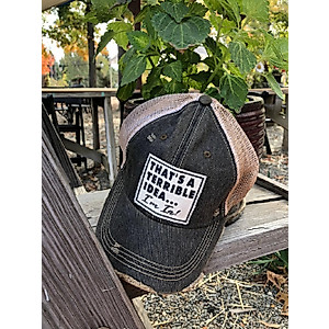 VINTAGE LIFE Women's Trucker Baseball Cap (Terrible Idea, I'm in (Black))