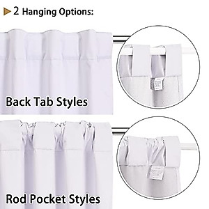 OWENIE Opal White 100% Blackout Curtains 84 Inches Length 2 Panels Set, Thick & Warm Thermal Curtains with Back Tab for Bedroom, Full Shade Elegant Satin Textured Window Drapes (2 Pcs=108 Inch Wide)